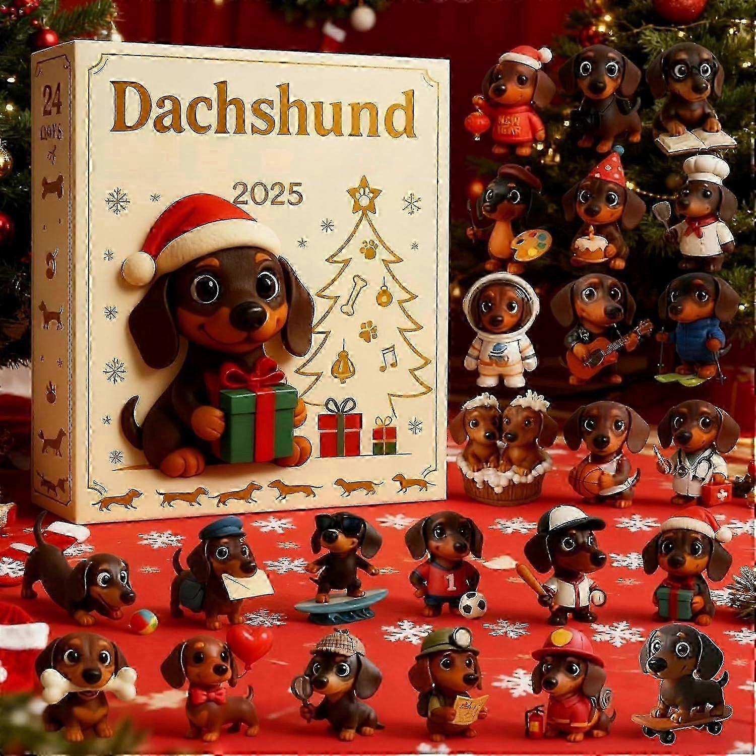 Dachshund Advent Calendar 2025 | 24 Days Christmas Ornament Countdown ...