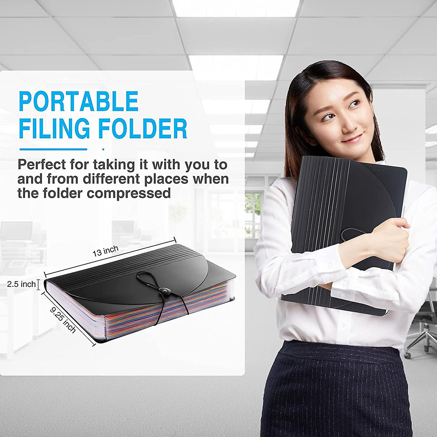 24 Pockets Expanding File Folder With Blank Labels, According File ...
