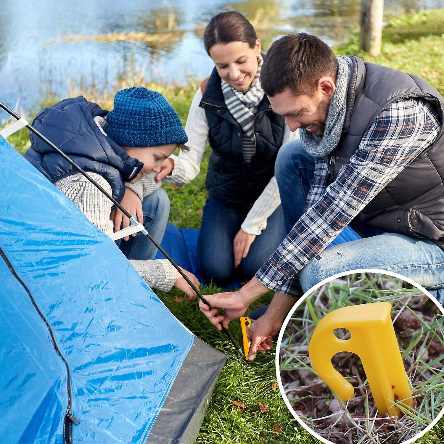 30 Pcs Plastic Tent Pegs, Spiral Tent Pegs, Sardine Garden Tent Ground ...