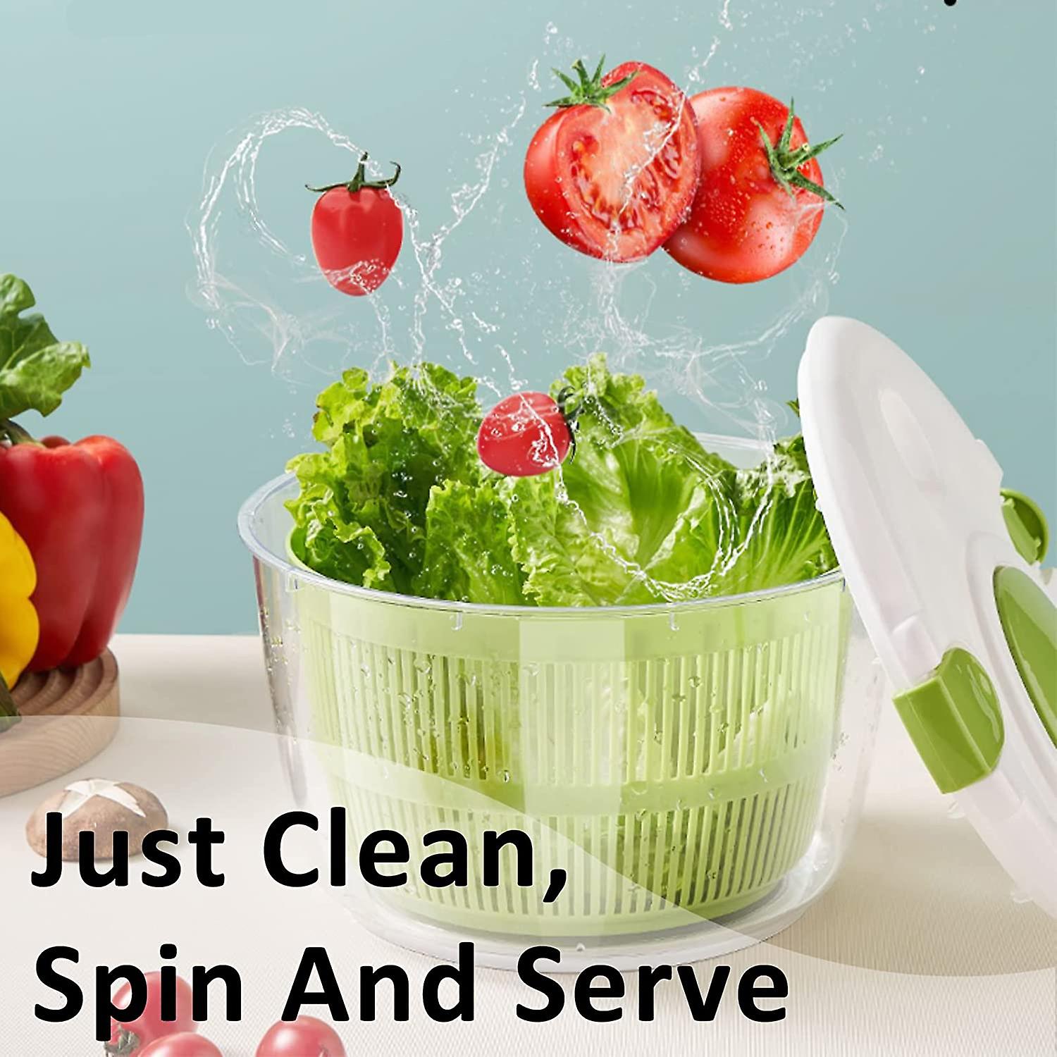 Salad Spinner, 5l Vegetable Washer Dryer Drainer Strainer With Bowl ...