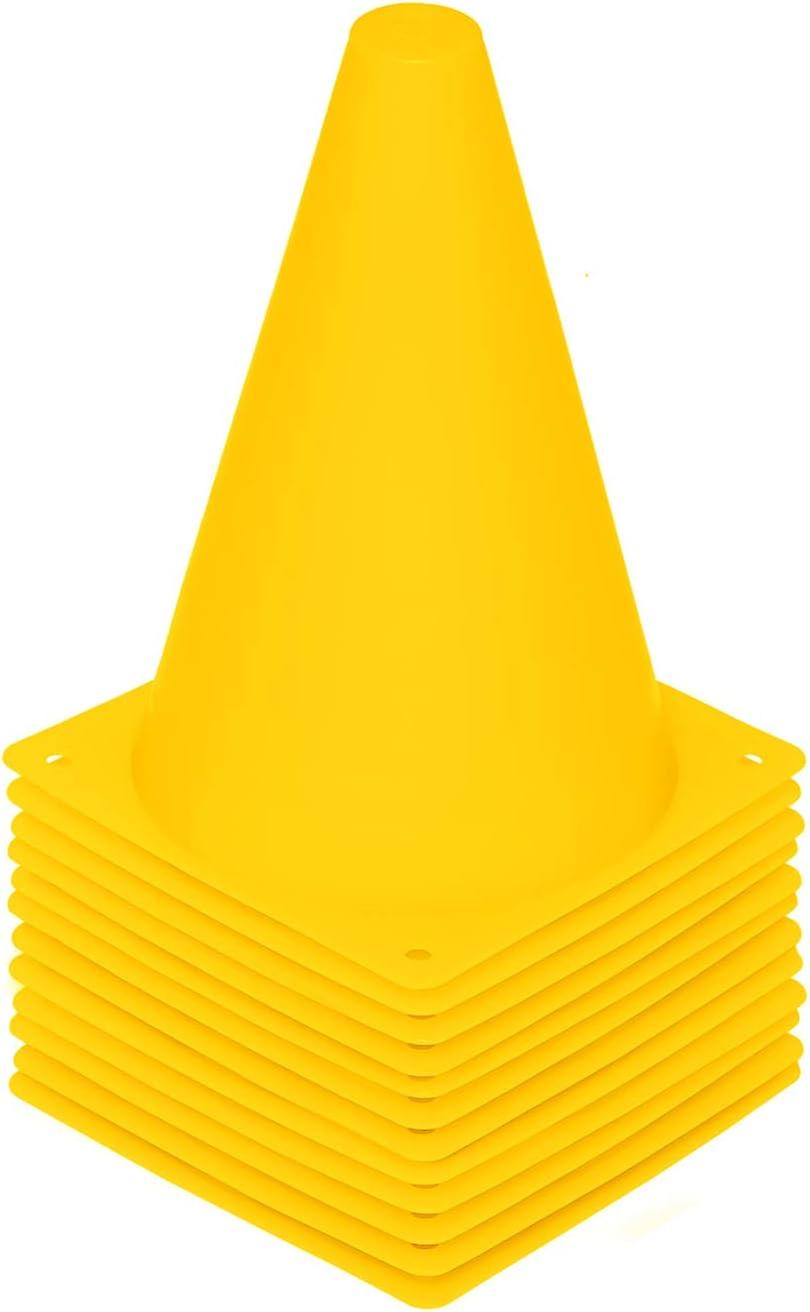 7.5 Plastic Traffic Cones - 12 Pack Thick Soccer Training Cones For ...