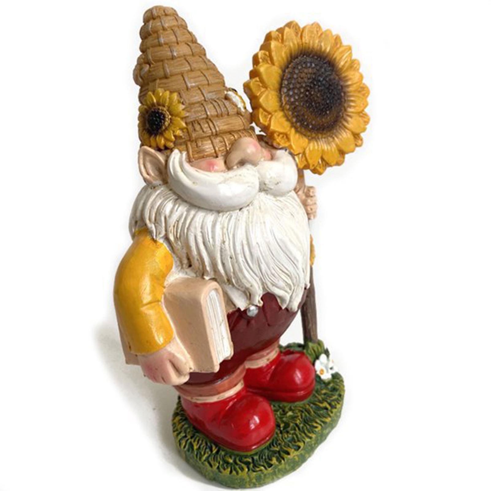 Holding Sunflower Gnome Figurine Enhance Yard Landscaping Projects For ...