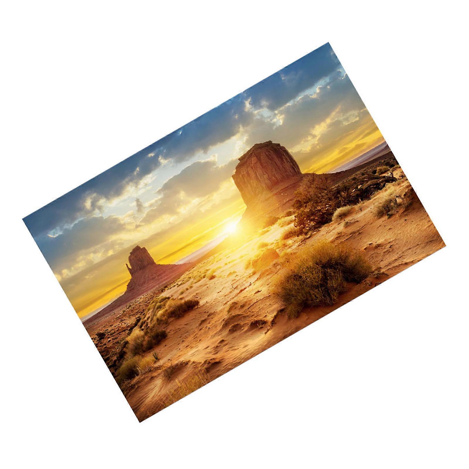 Sun and Desert Style Aquarium Fish Tank Background Poster PVC Adhesive ...