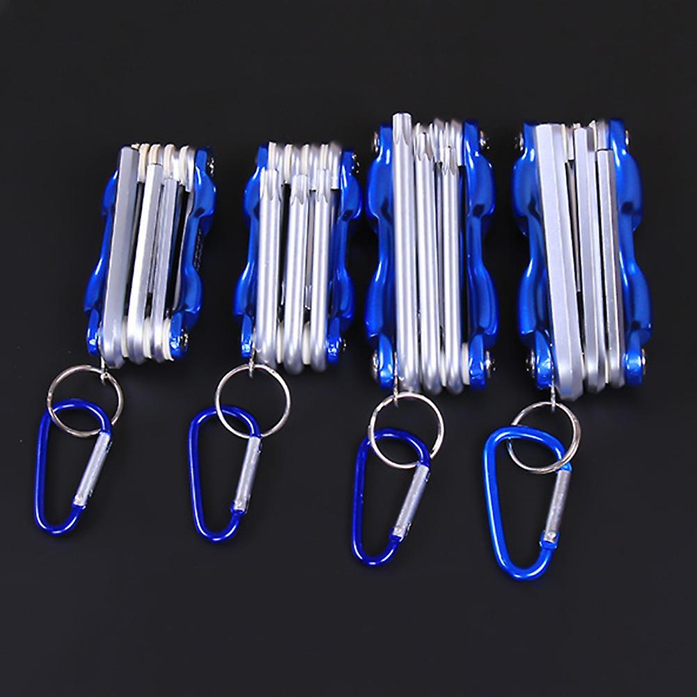 ZHOUBA Multifunctional Folding Hex Wrench Spanner Set Portable Metric ...