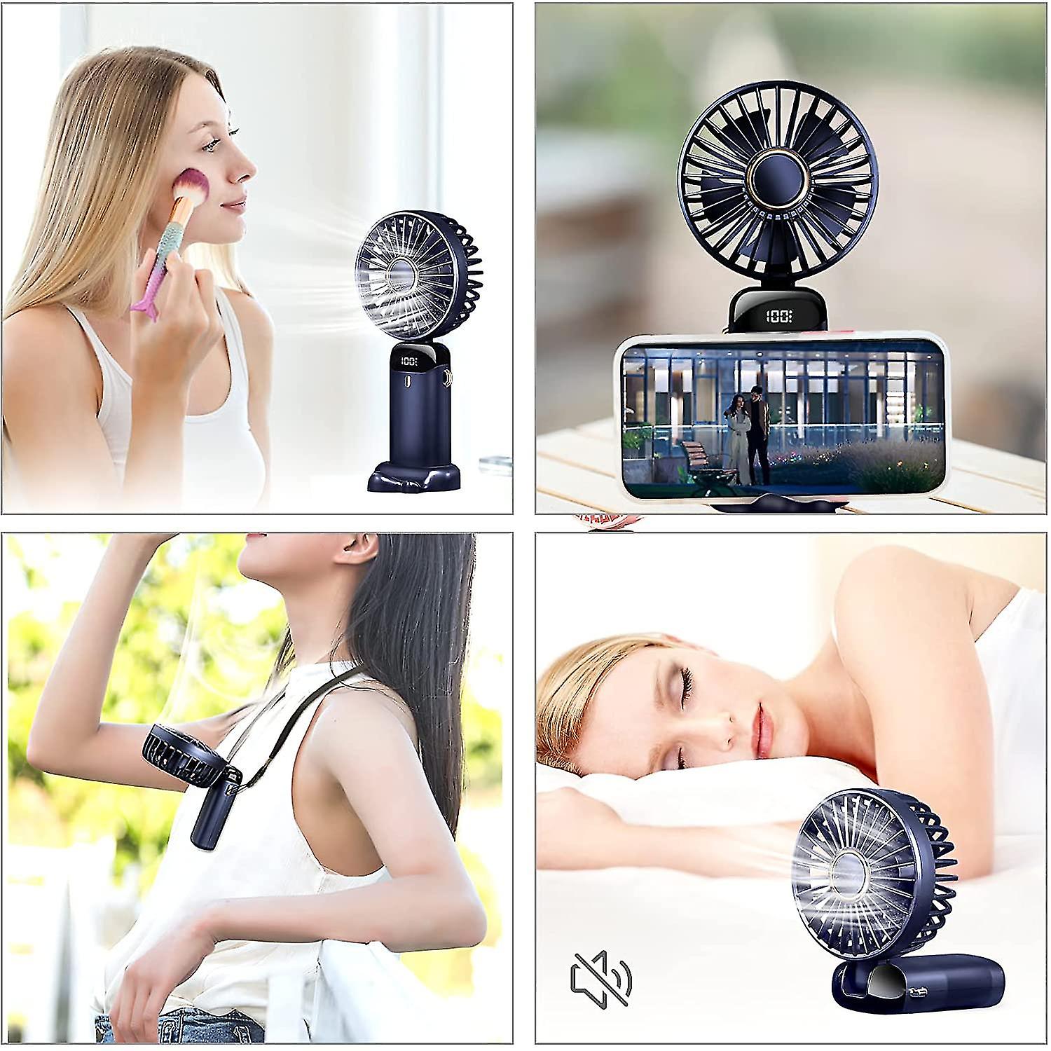 Portable Fan, Handheld Fan Personal Fan 10000mah Rechargeable With 5 ...