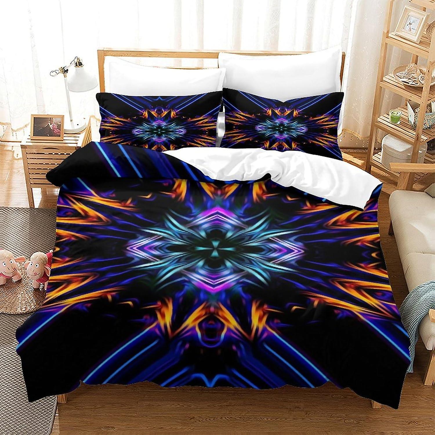ARIJORJA geometry Duvet Cover Set neon Printed Bedding Set neon ...
