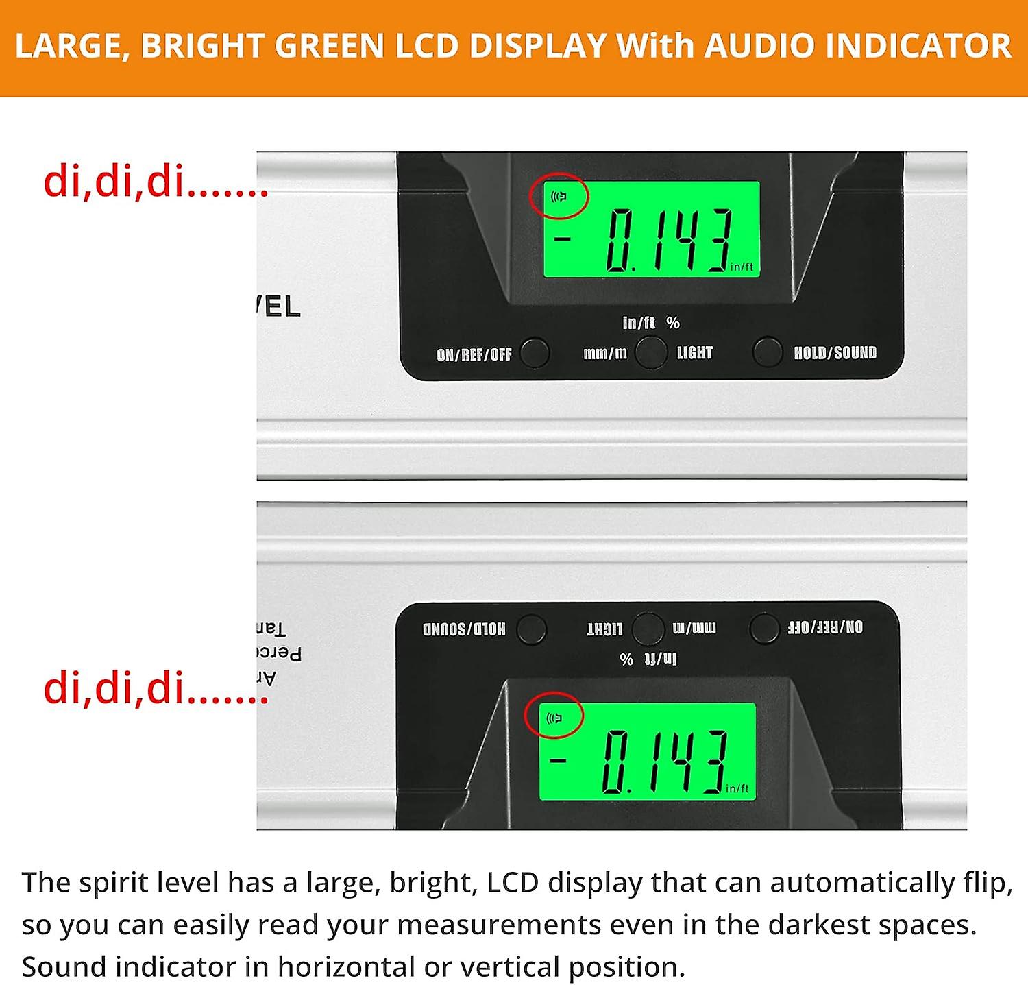 400mm/16inch Digital Spirit Level with Digital o Indicator Spirit Level ...
