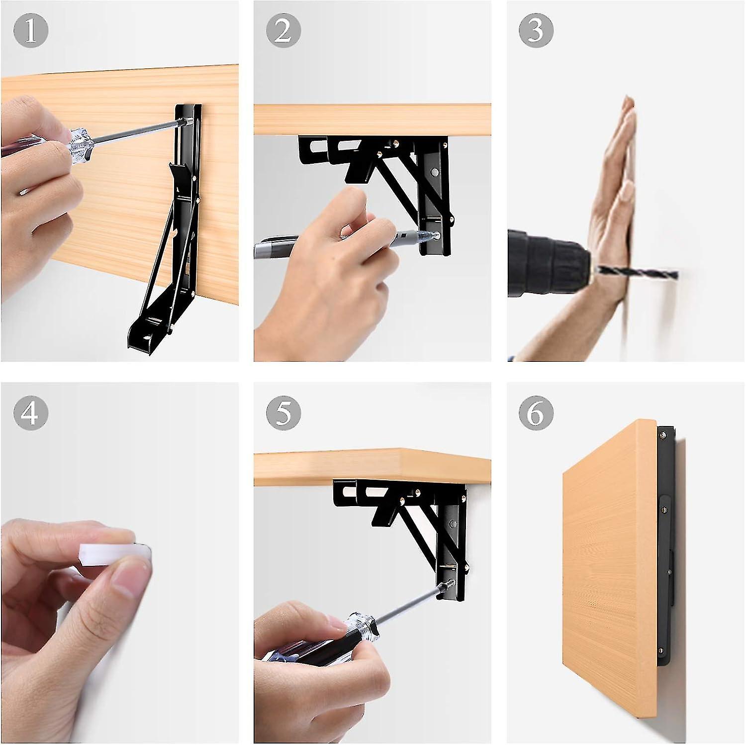 Shelf Brackets, 40 Cm, 2 Pack Folding Console, Heavy Duty Folding Shelf ...