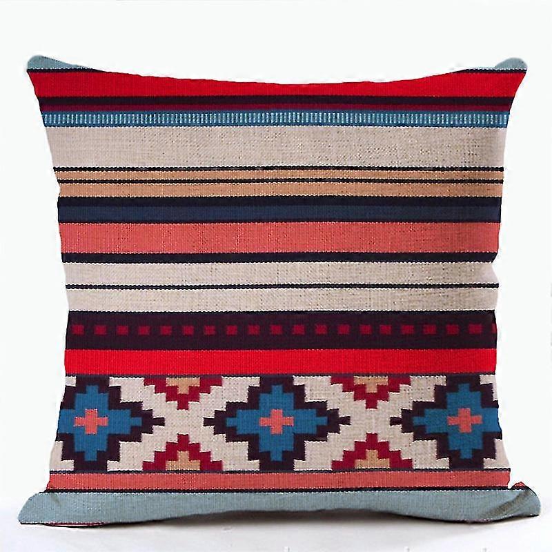 Bohemian Patterns Linen Cushions Case Multicolors Abstract Ethnic ...