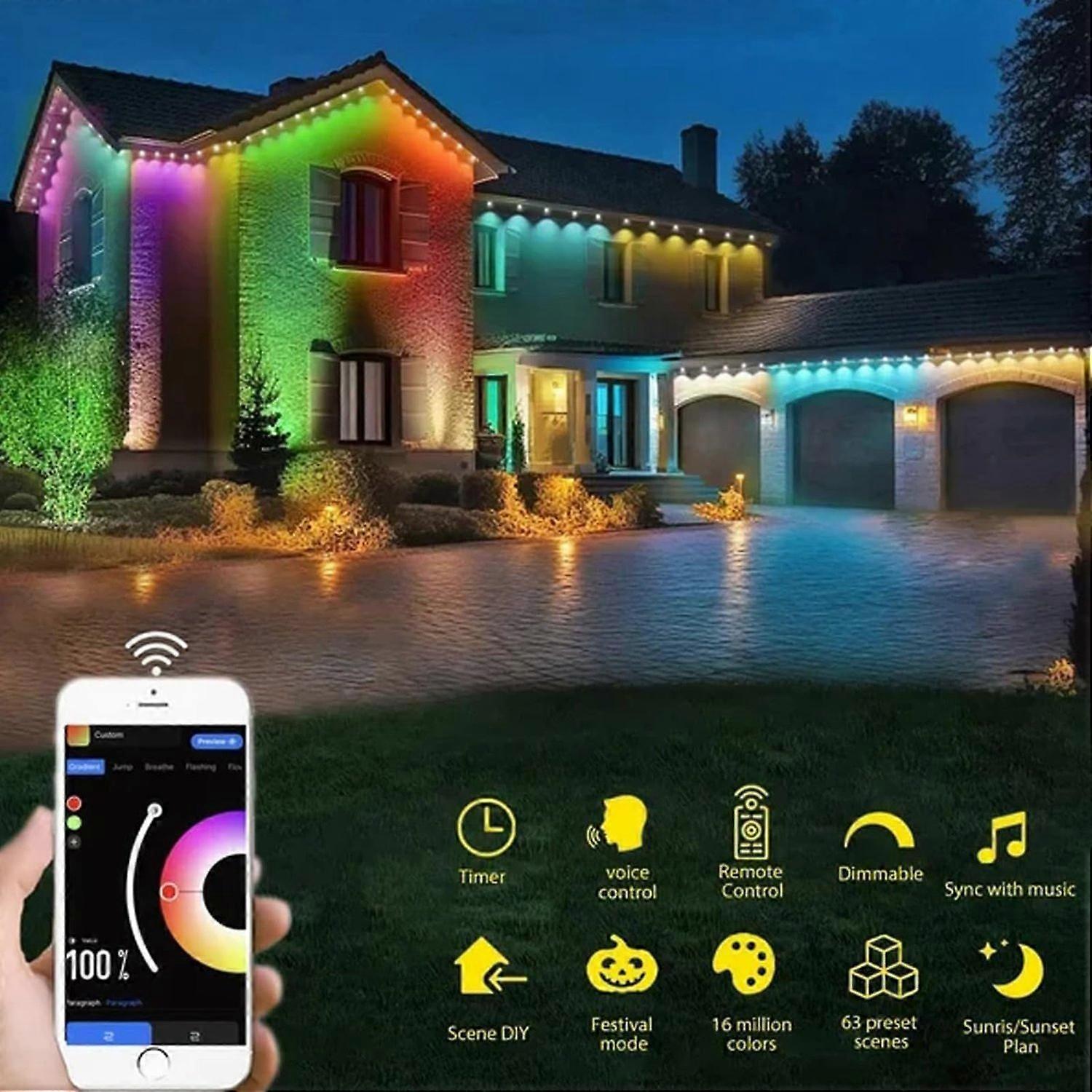 Bluetooth-Controlled Rainbow LED Light Strip for Indoor & Outdoor Use ...