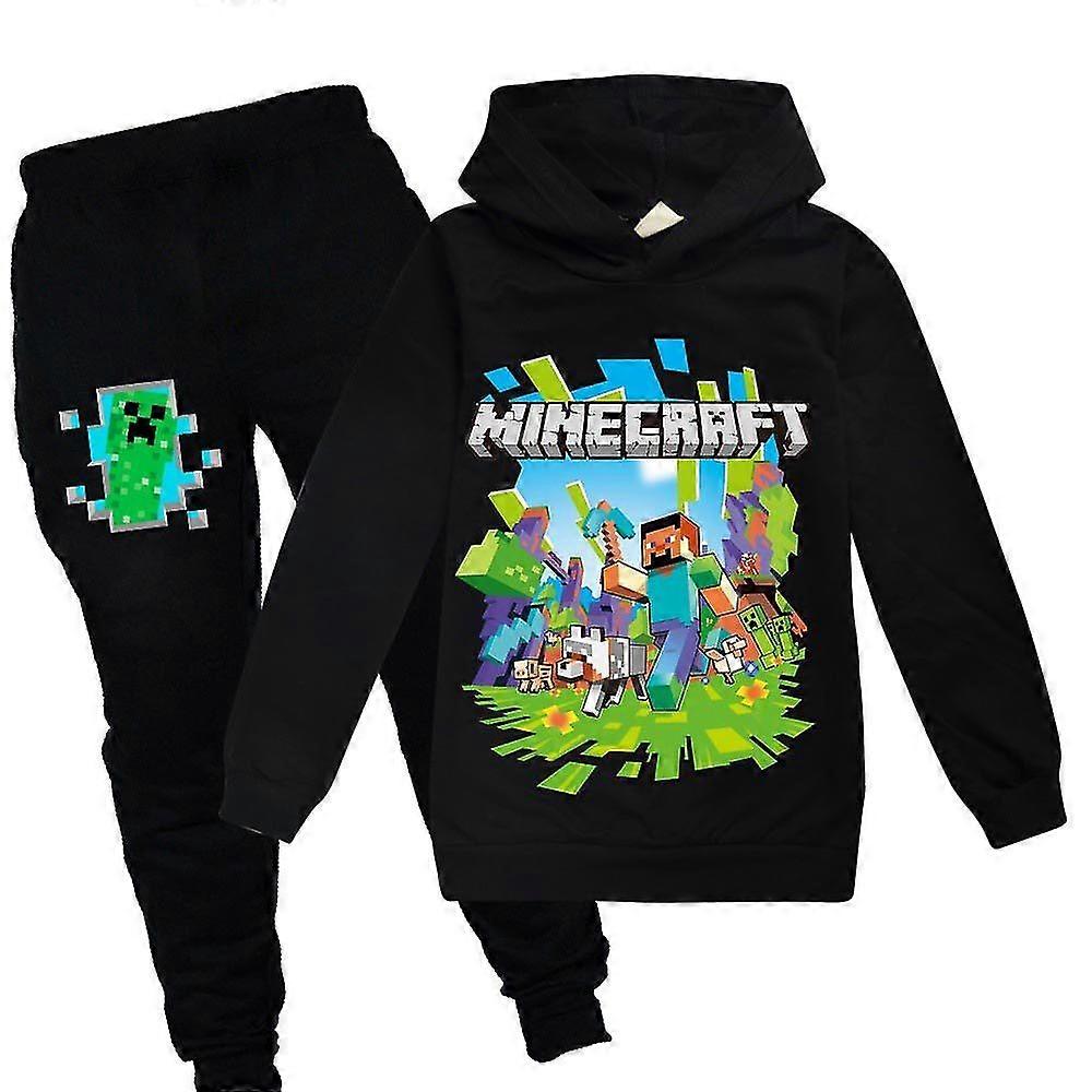 Minecraft Print Kids Tracksuit Set Sports Casual Hoodie Pants Outfits ...