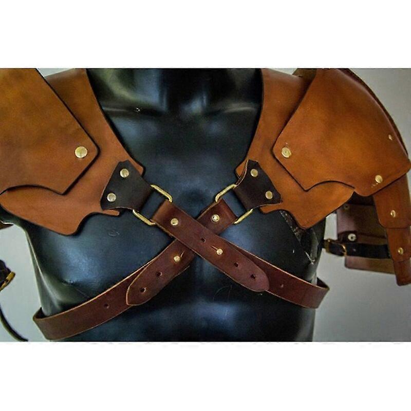 Vintage Leather Rivet Shoulder Pad Medieval Viking Warrior Gladiator ...