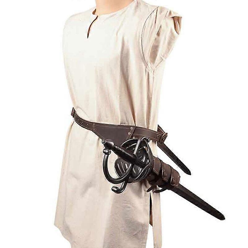 Medieval Viking Knight Sword Belt Waist Sheath PU Leather Scabbard LARP ...