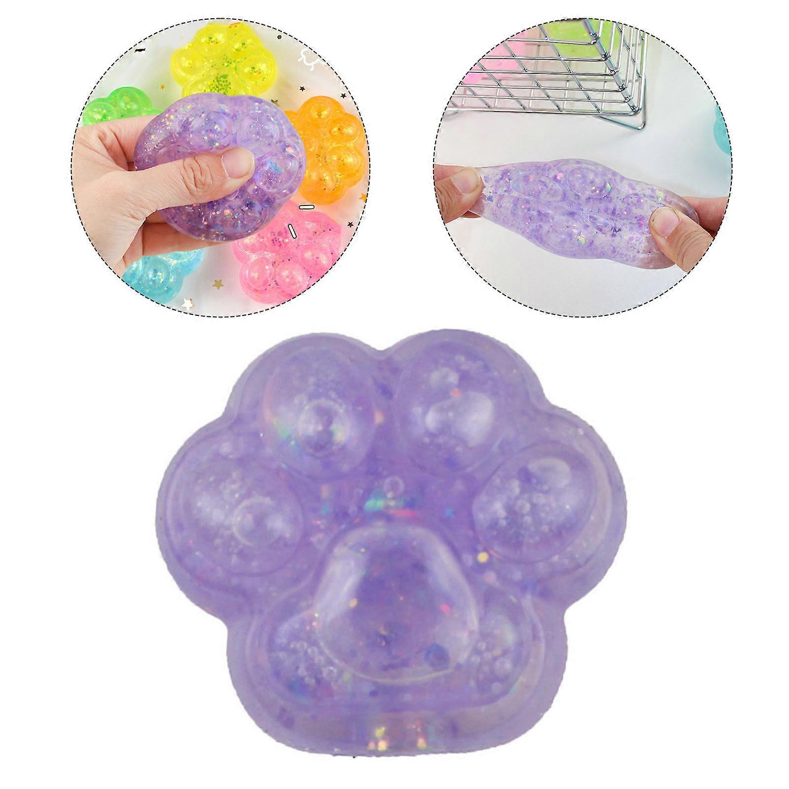 Cat Paw Squeeze Toy Flexible Slow Rebound Sequins Maltose Ball Pinch ...