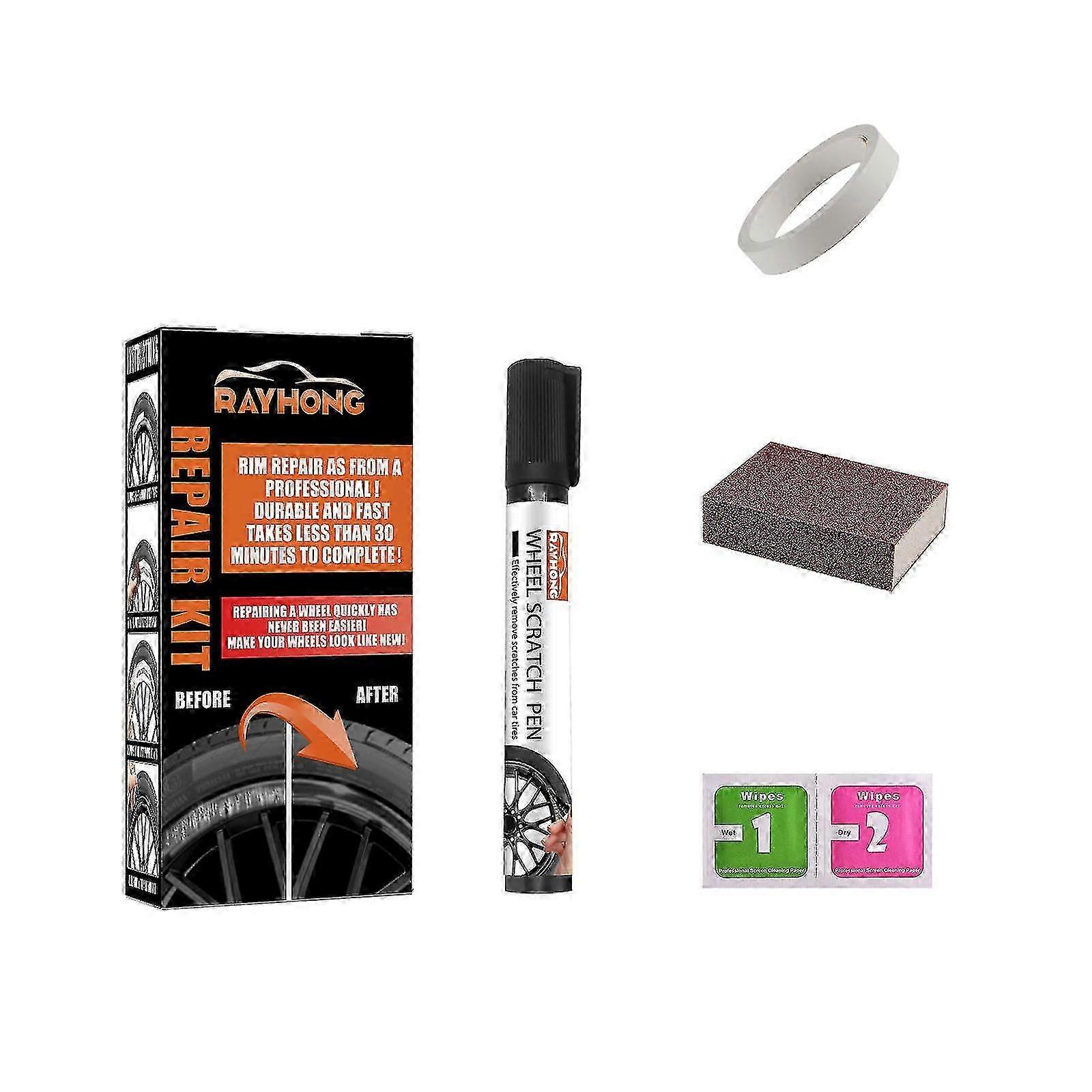 3pcsRim Paint Universal Colors Wheel Repair Kit, Black Wheel Paint ...