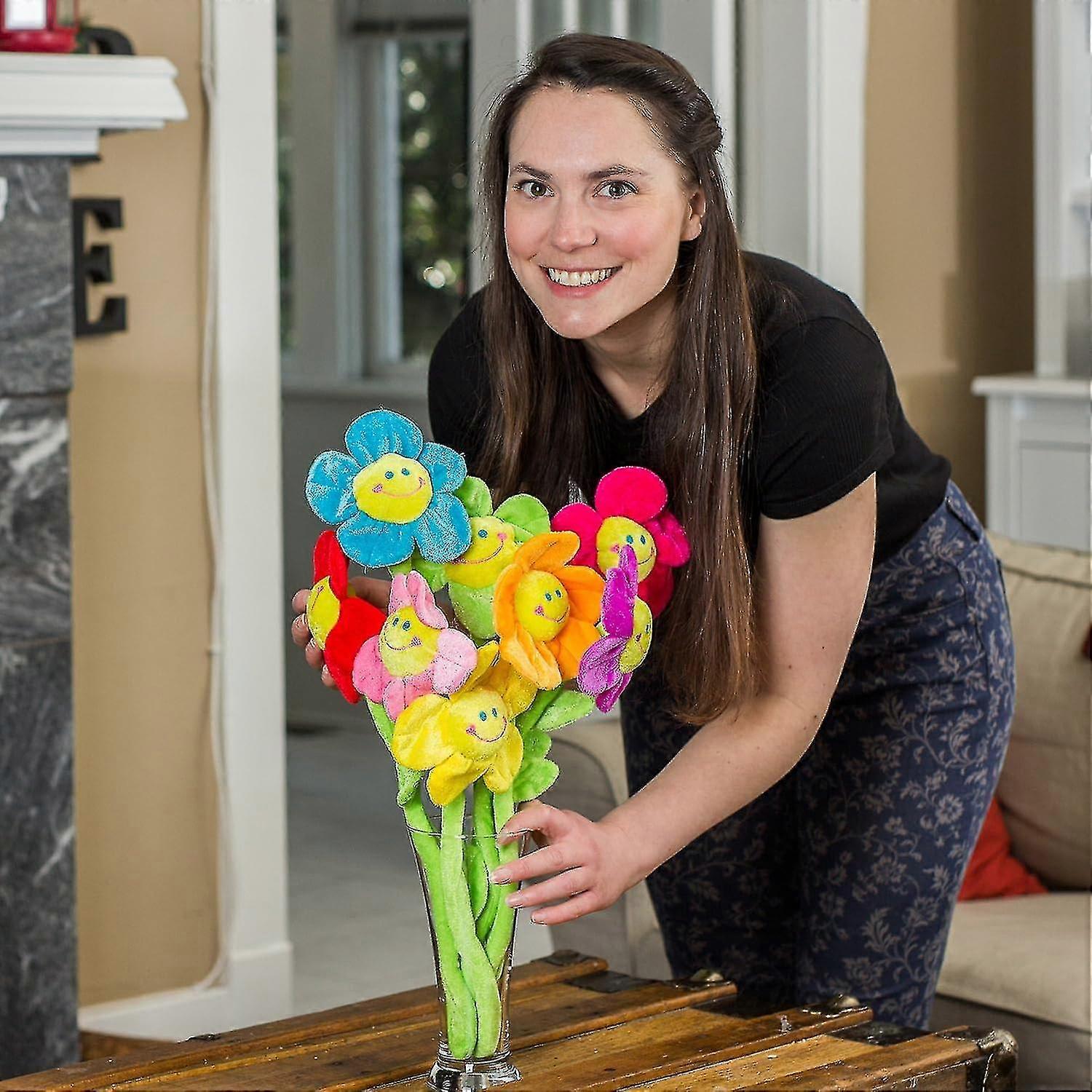 Plush Flowers Bendable Stems Colorful Stuffed Flower Plush Toy Durable ...