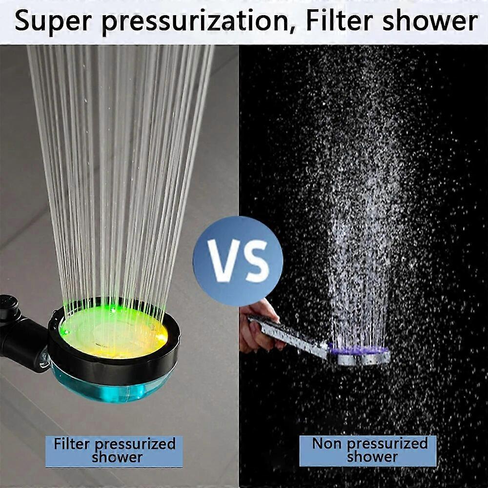 LED Digital Temperature Display Shower Head Black Temperature Control ...