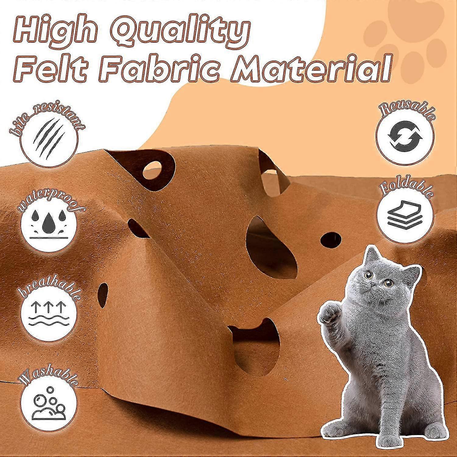 Cat Play Activity Mat, Cat Gaming Mat For Indoor Cats, Foldable Cat ...
