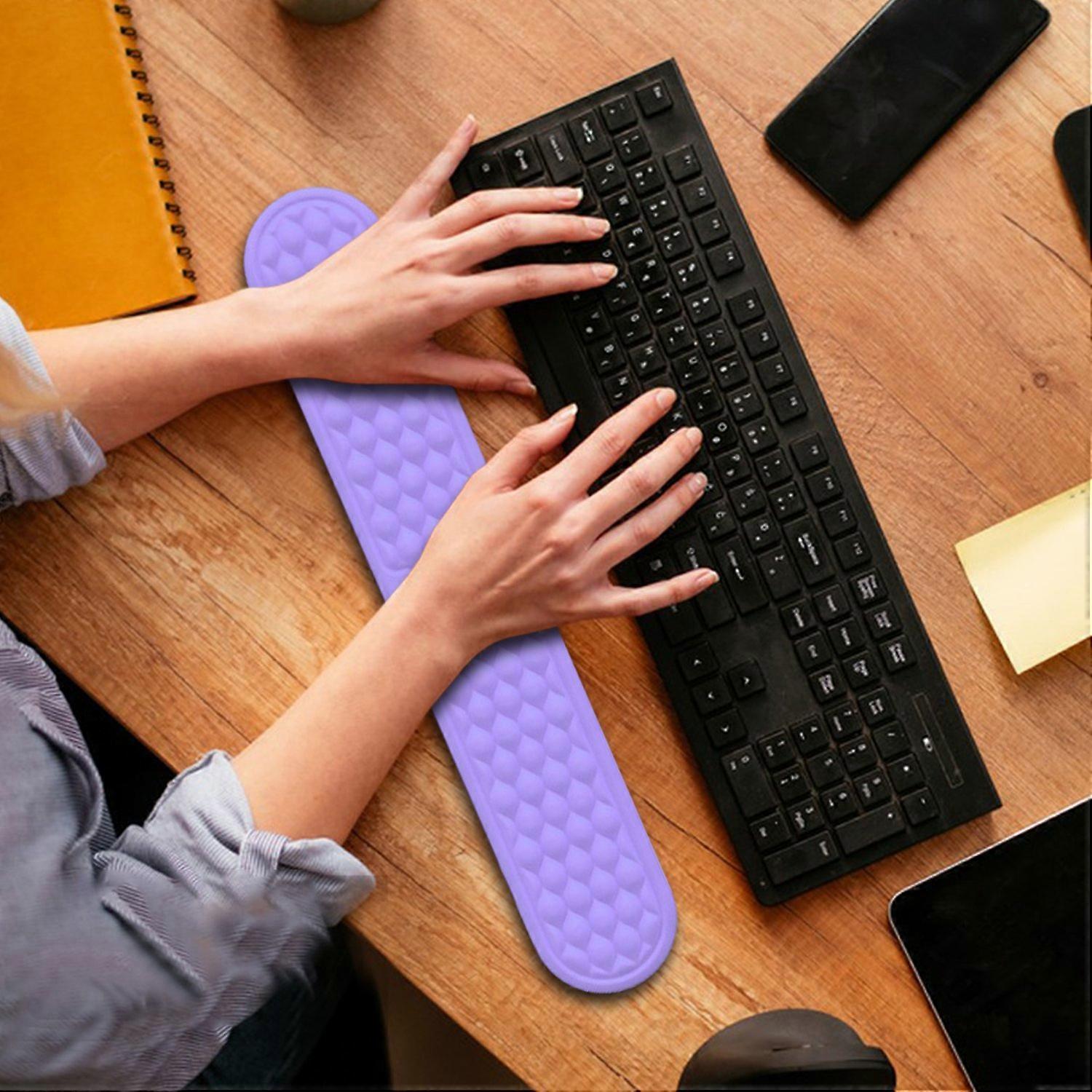 Keyboard Wrist Rest Faux Leather Memory Foam Anti-slip Pain Relief ...
