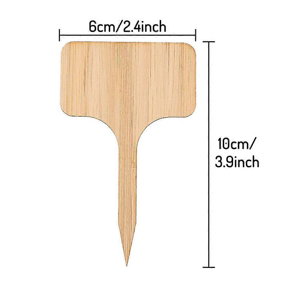 50 pcs plant signs bamboo, T-shape plant plug labeling stick-in labels ...