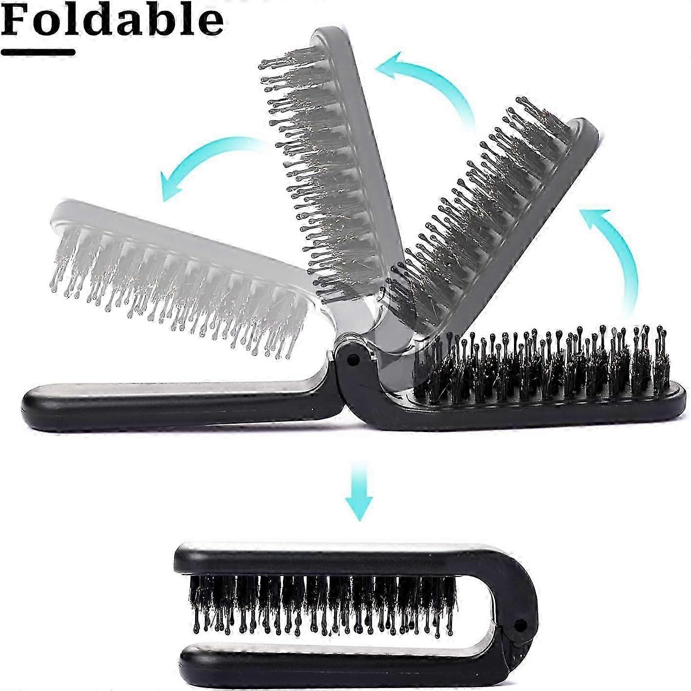 Travel Folding Hair Brush, Portable Foldable Bristle Hair Comb Anti ...