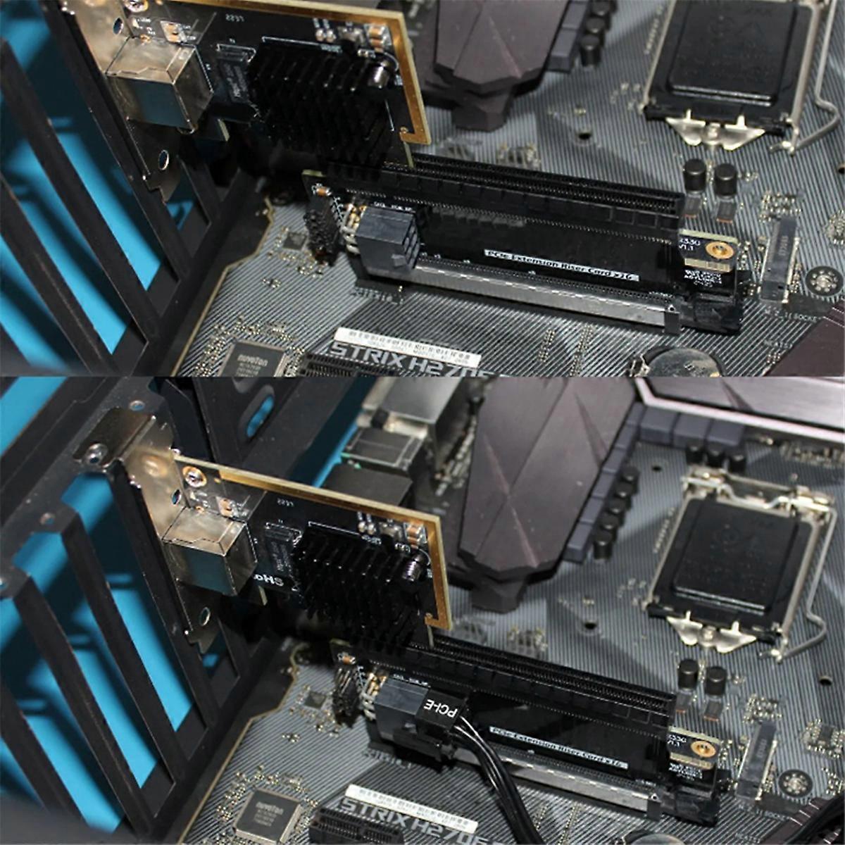 PCI-E X16 Half Height to Full Height Extension Riser Card PCIe 5.0 X16 ...