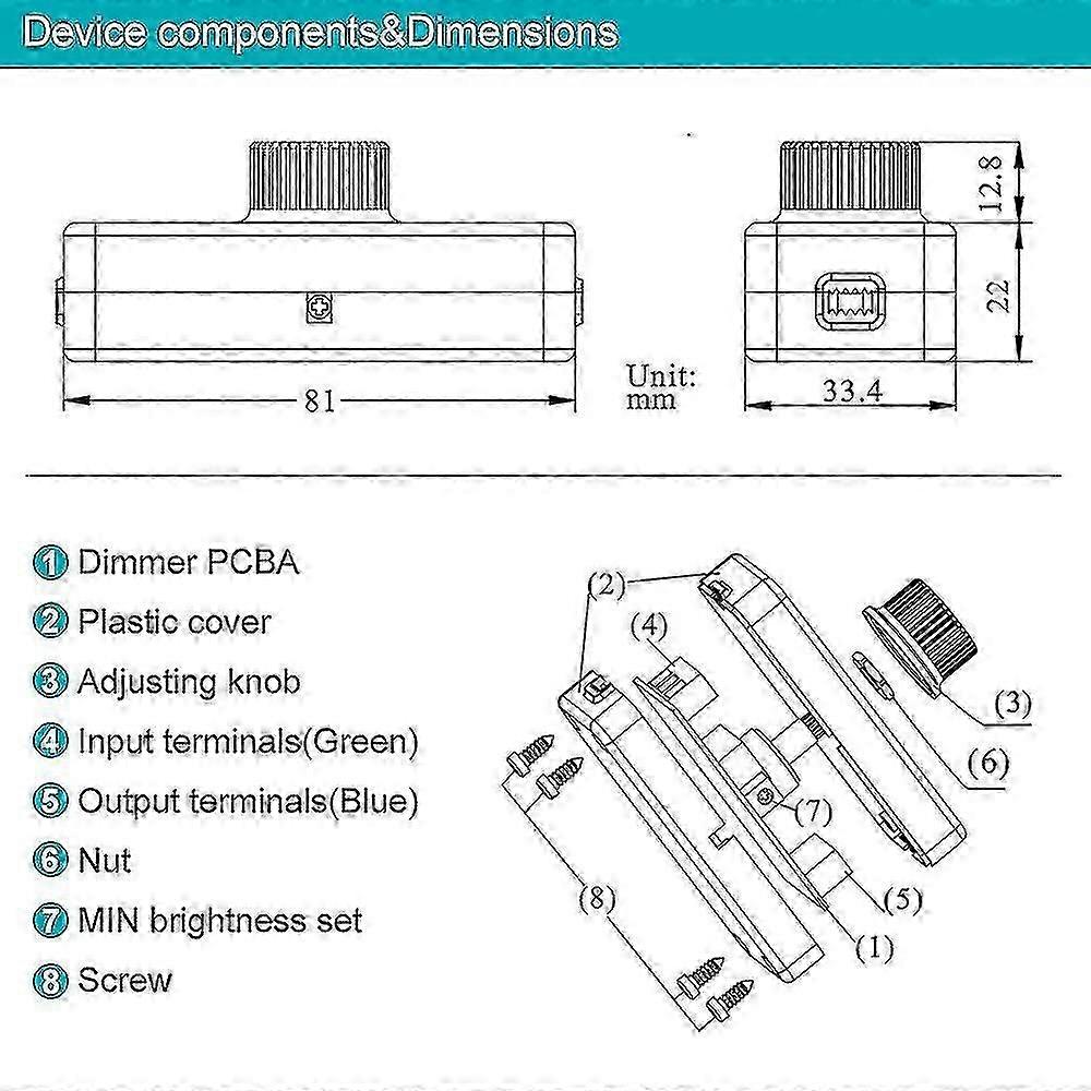 3-100w 220-240v Led Rotary Dimmer For Incandescent, Halogen Lamps ...