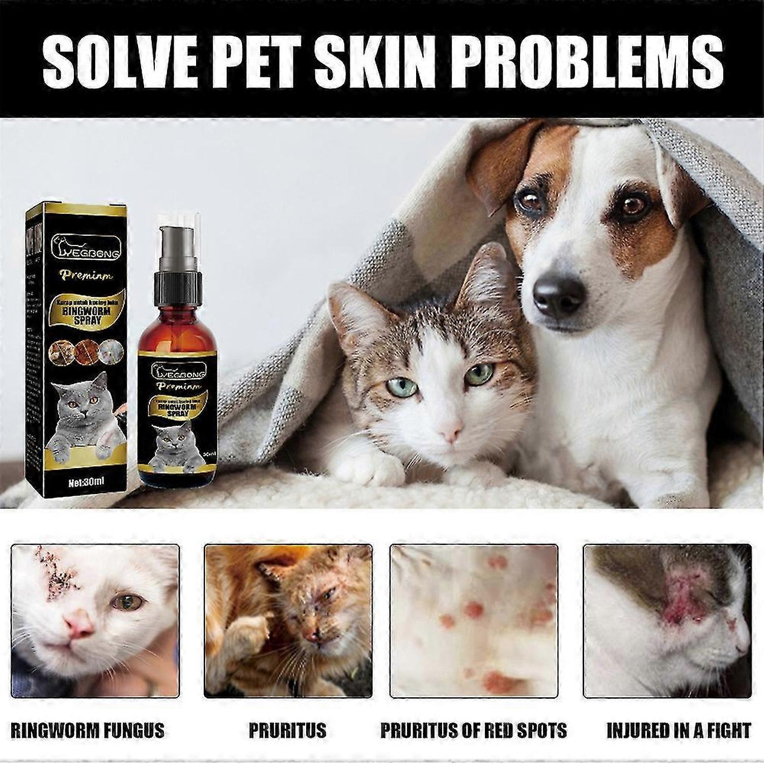 1-3X Itch Relief Spray For Cats Dogs, Cat Ringworm Spray, Protects ...
