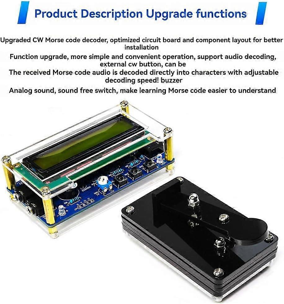 CW Morse Code Decoder Kit, Large Wireless Transmitter & Receiver, DIY ...