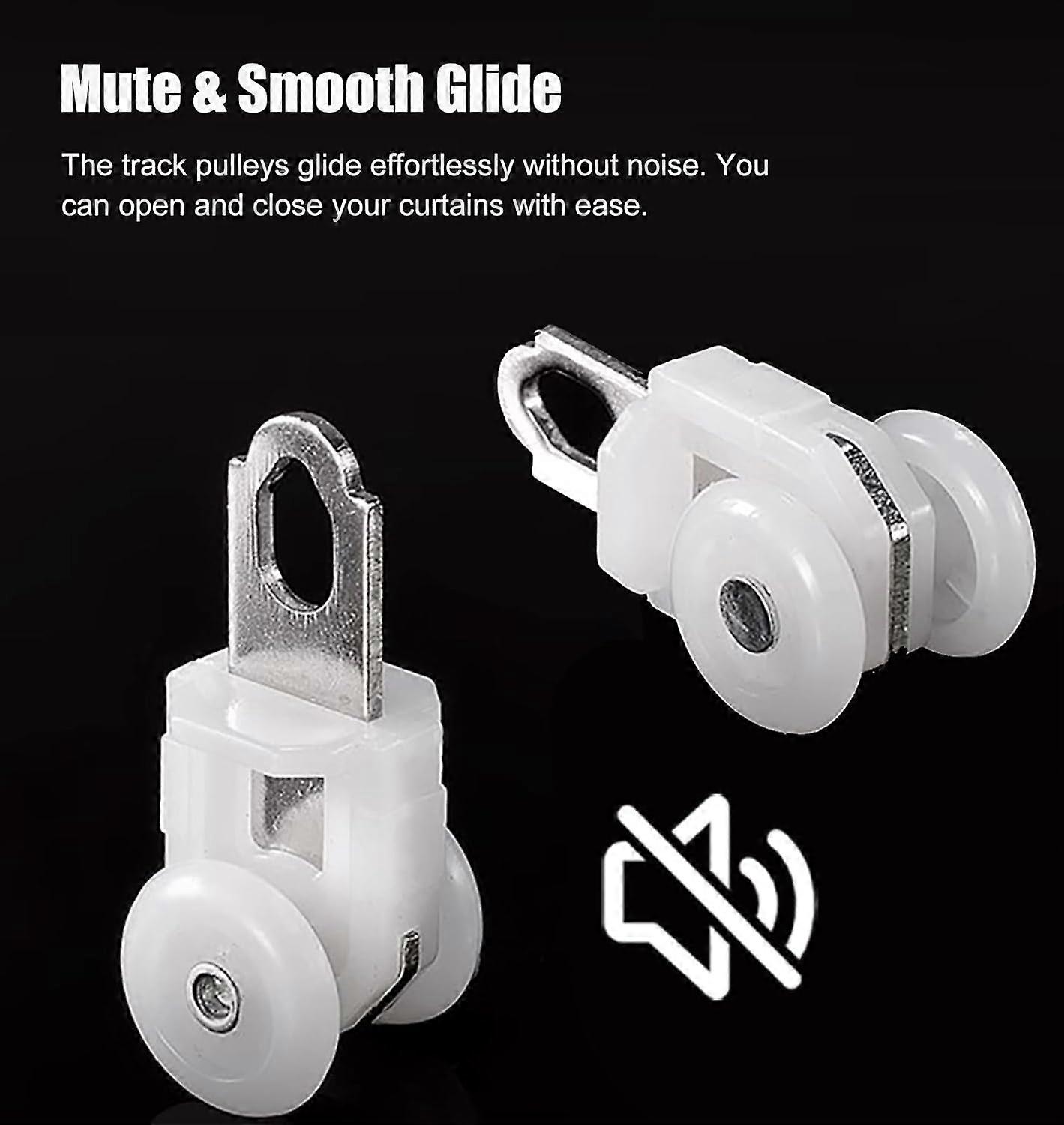 Black Tracked Curtain Pole 2m Wall Mount Round Single Rail for Smooth ...