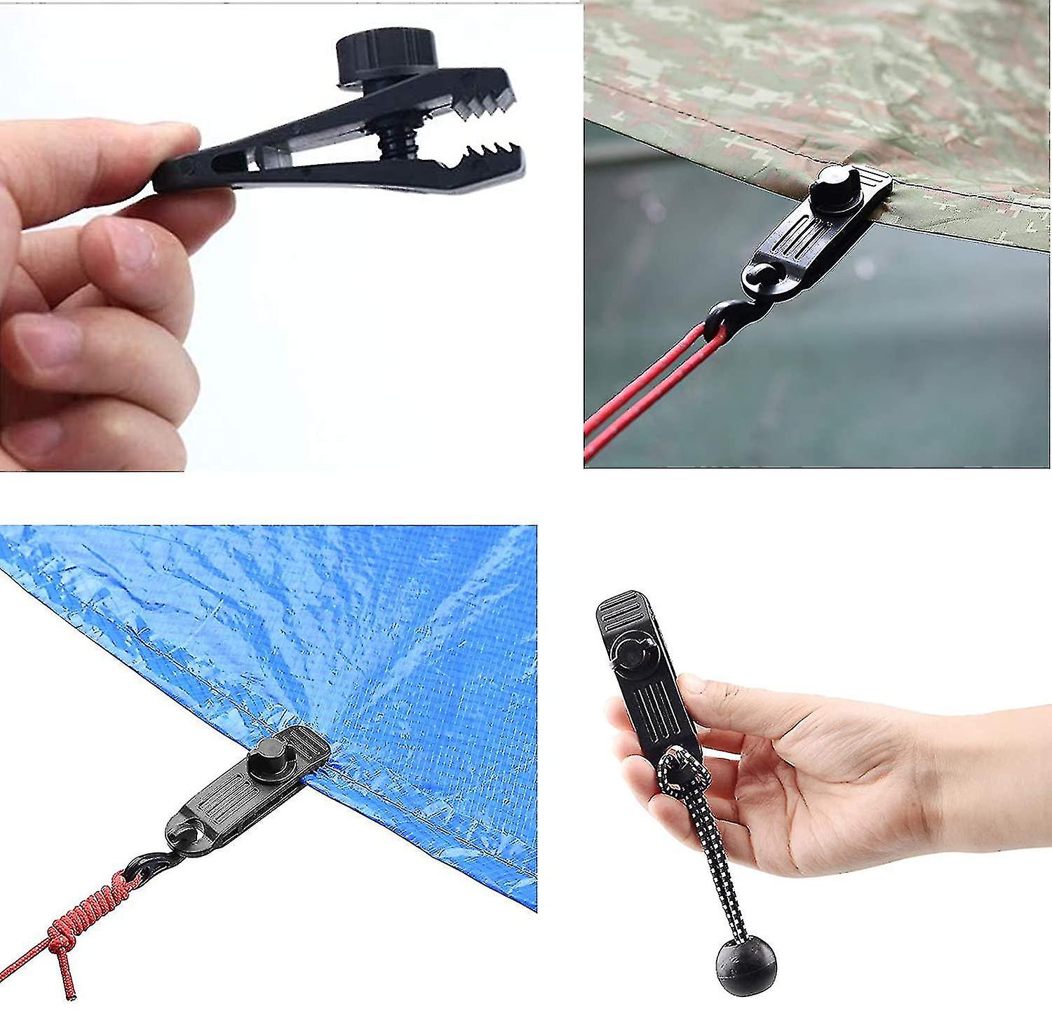 10pcs Tarp Clips Plastic Tent Clips Tent Clamp Awnings Elastic Tarp ...