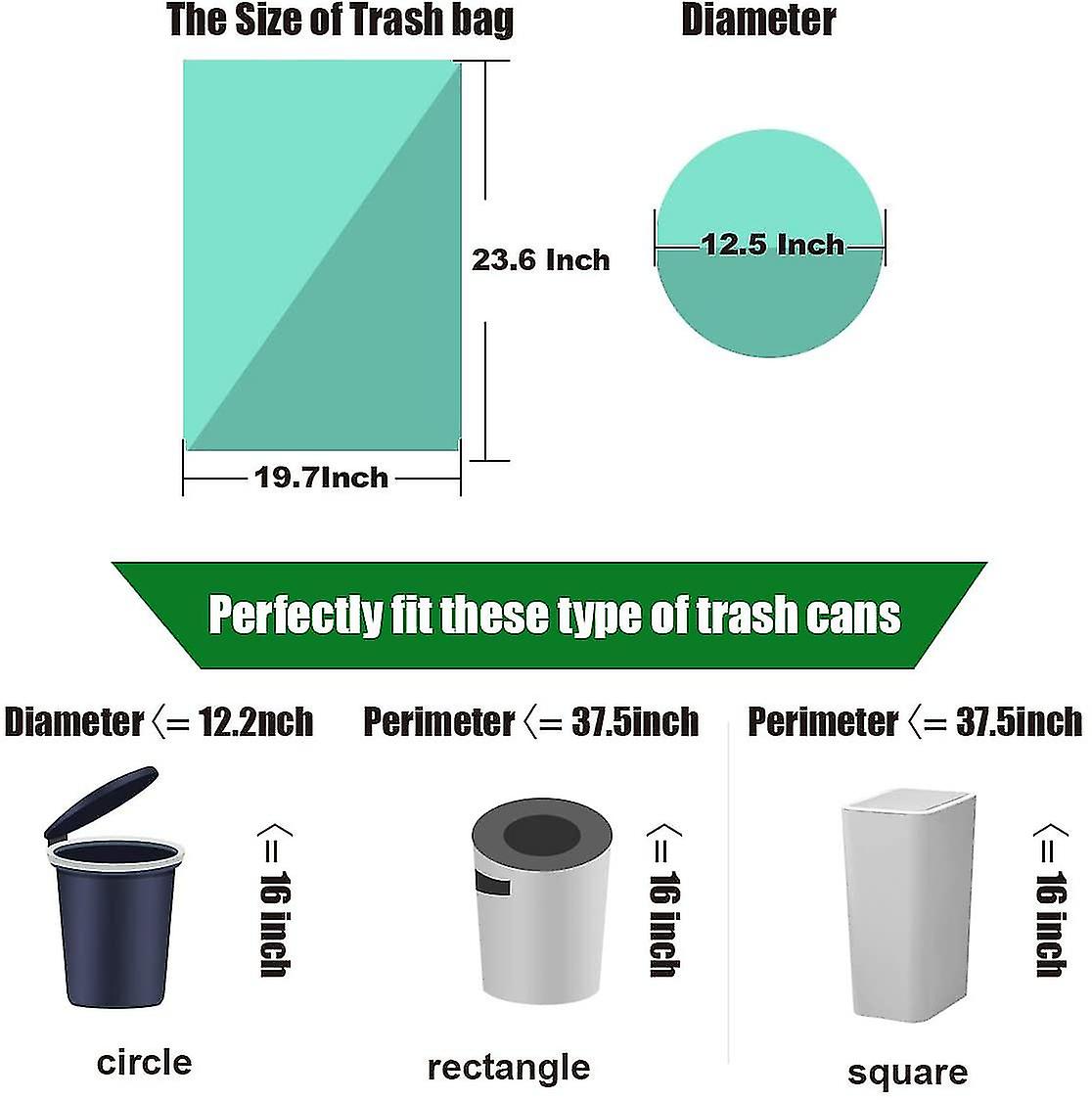 Organic Garbage Bags, 100% Recyclable And Degradable Cornstarch Kitchen ...