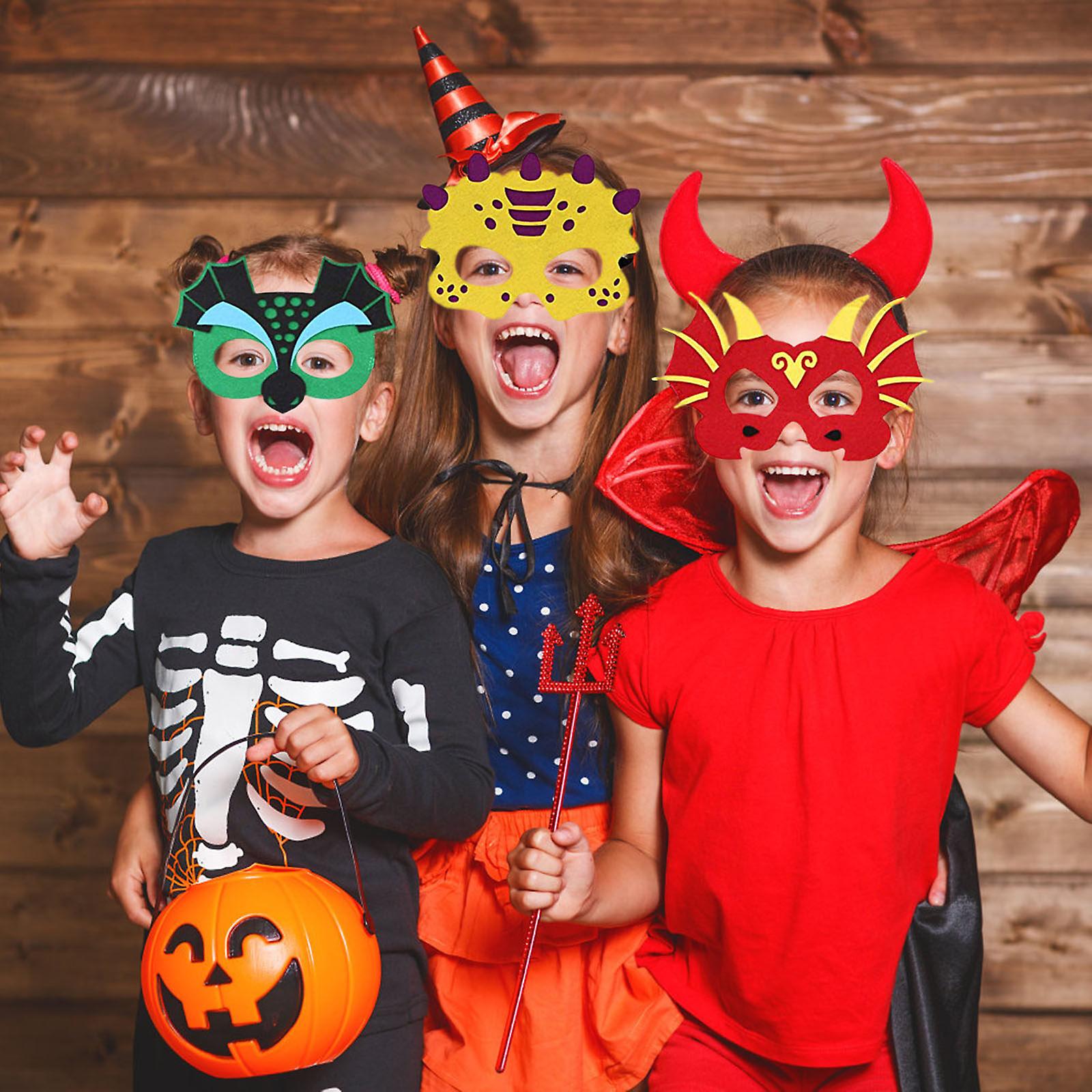 Dinosaur Mask Face Masks Felt Child Play House Toys,12 Masks Different ...