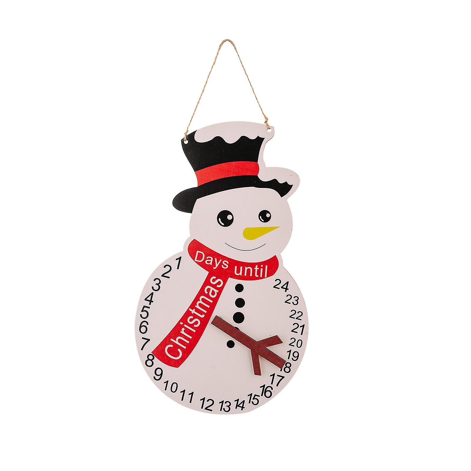 Santa Countdown Pendant Decorative Cartoon Festive Props Wooden Snowman ...