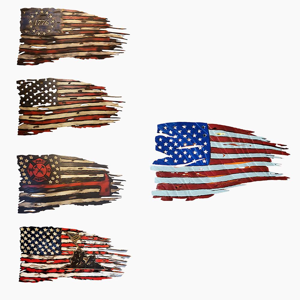 Wall Mounted Lit Flag Metal Decor Modern Simple Decorative Props ...