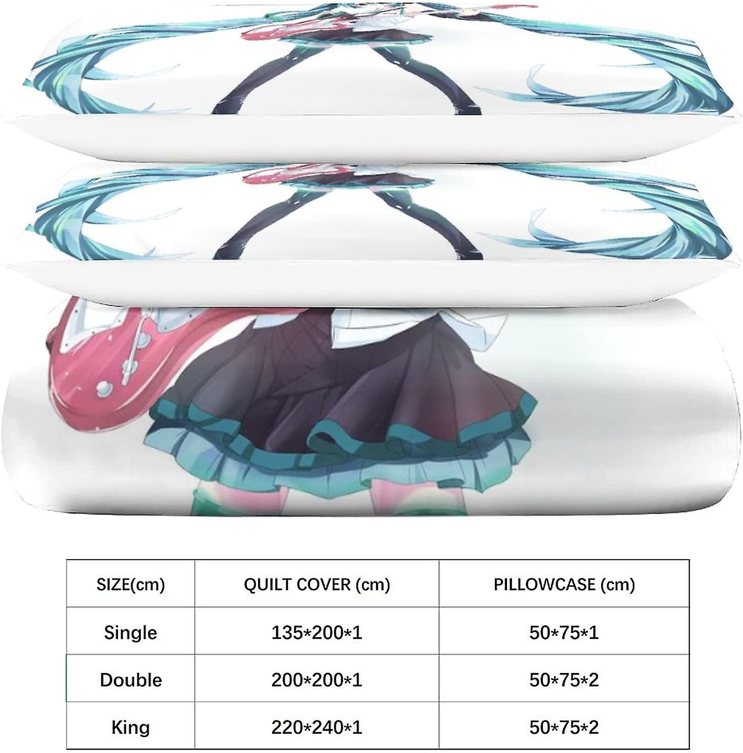 ALXFFBN Hatsune Miku Duvet Cover Anime Characters Duvet Set 3 Piece ...
