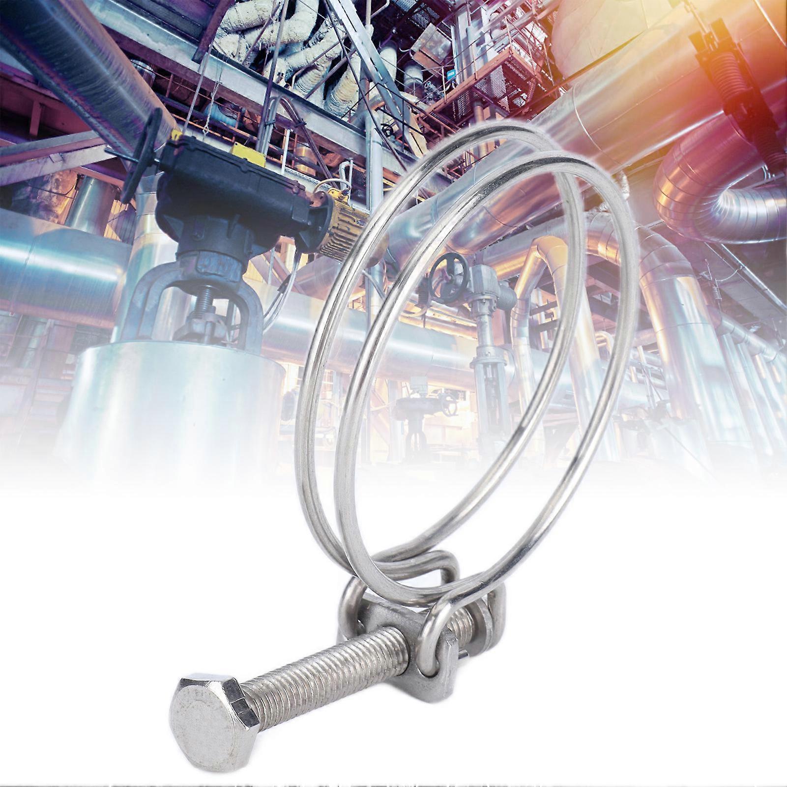 5pcs Double Wire Hose Clamp Adjustable Stainless Steel Wire Tube Clip ...