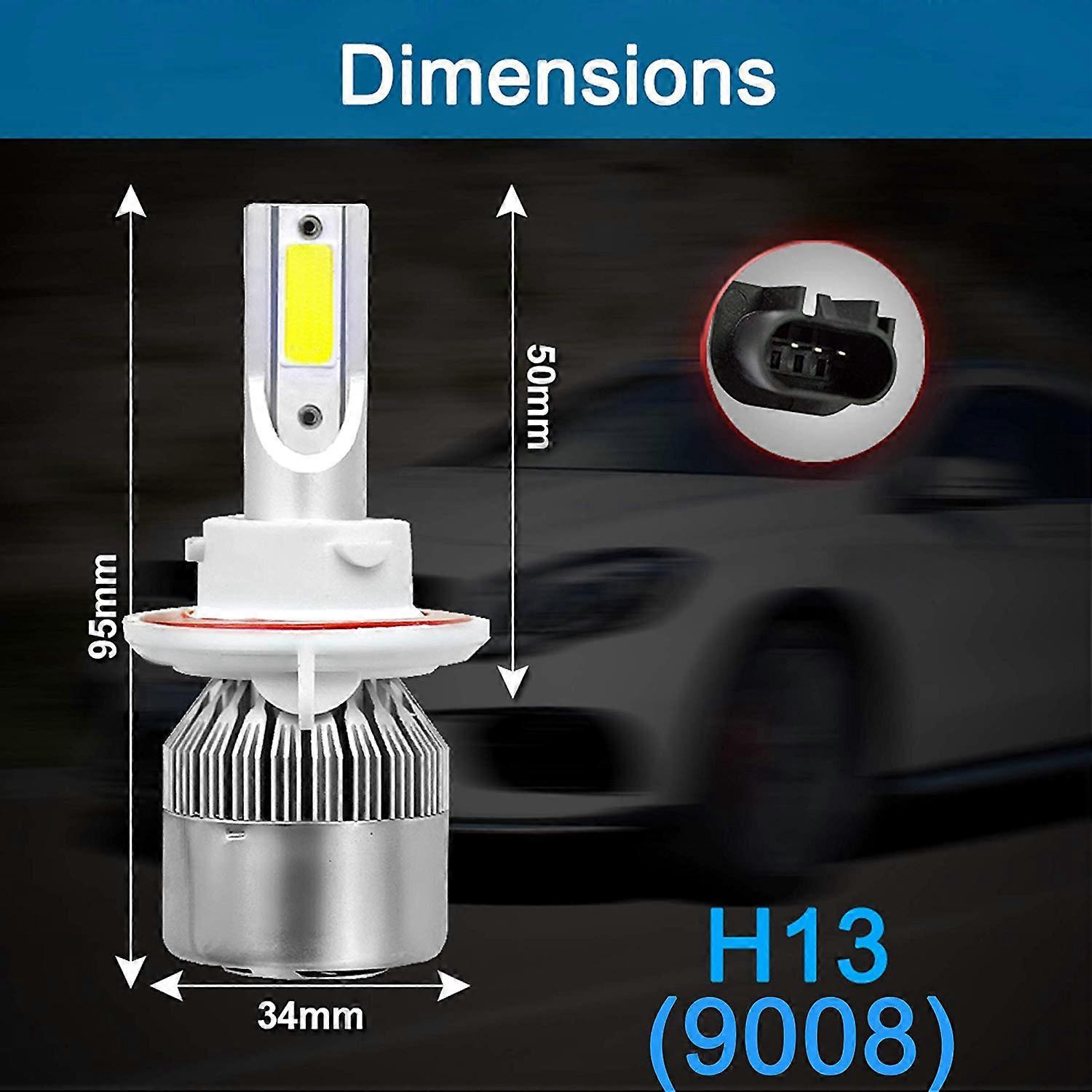 (2 Pack) for H13 / 9008 LED Headlight Bulb (Near and Far) C6 Conversion ...
