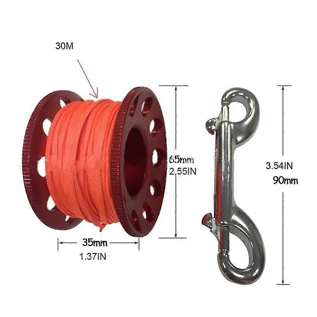 Scuba Diving Finger Spool Reel With 30m Guide Line Diving Spool Shaft ...