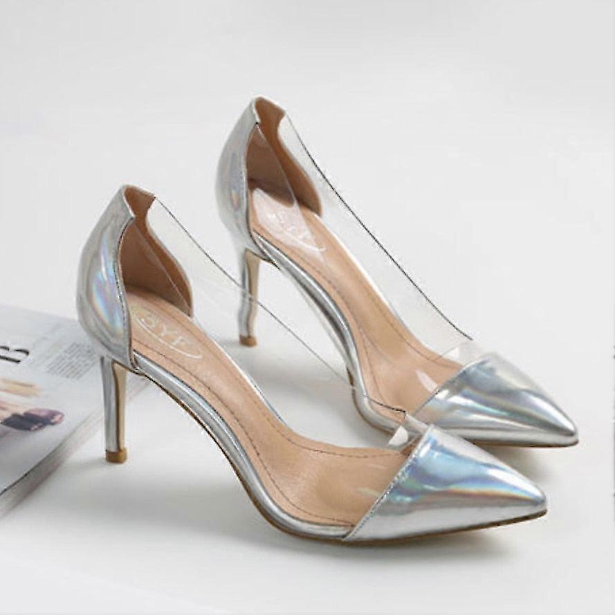 Women Pumps Pvc Transparent High Heels Sexy Pointed Toe Shoes | Fruugo UK