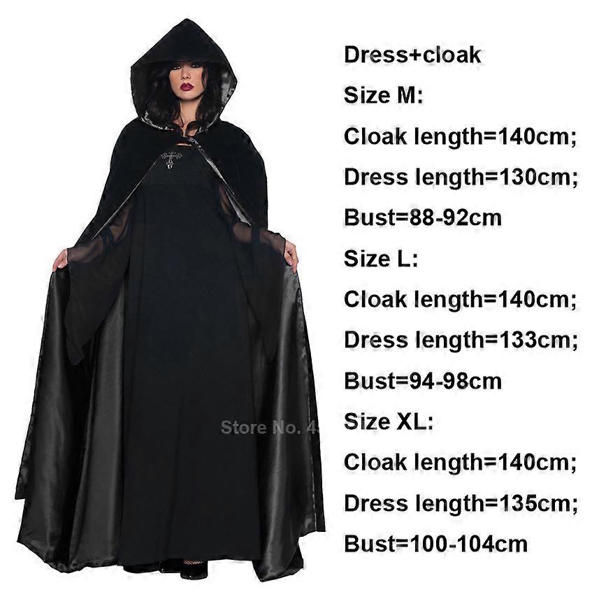 Scary Halloween Costumes for Women Ghost Bride Costume Black Dress ...