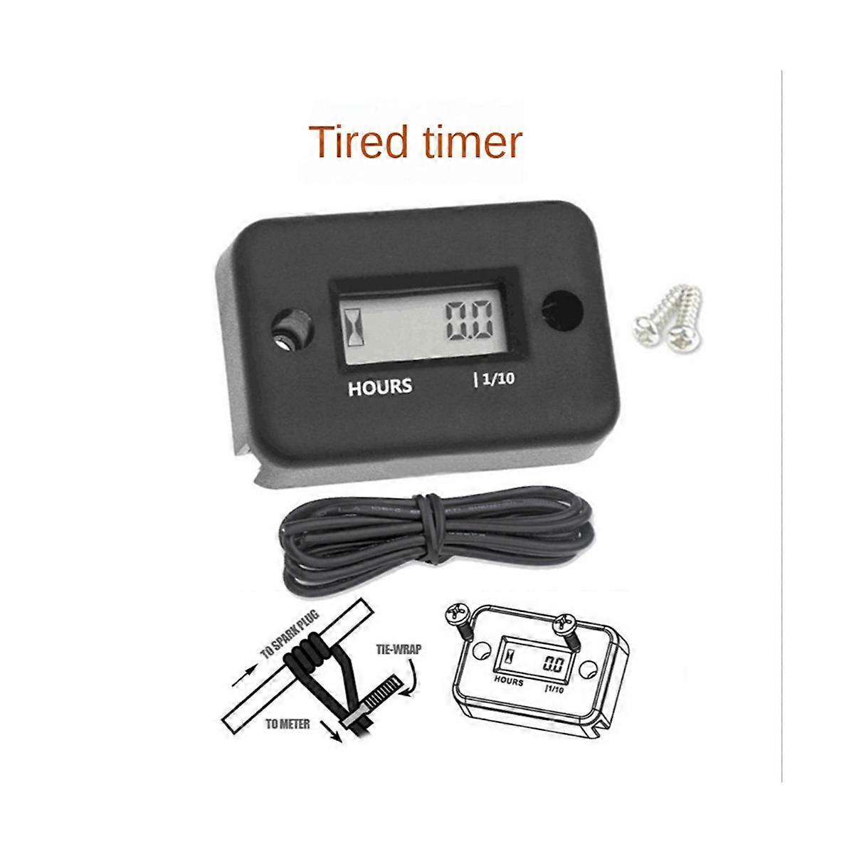 Waterproof LCD Display Digital Hour Meter Inductive Timer for Bike Motorcycle ATV Snowmobile ...