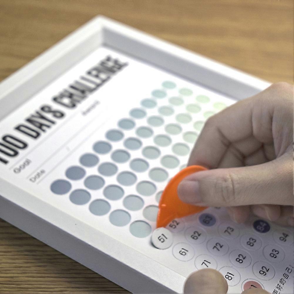 100-Day Habit Tracker Wooden Frame - Kreativ 8-tums skrivbordsskärm för ...