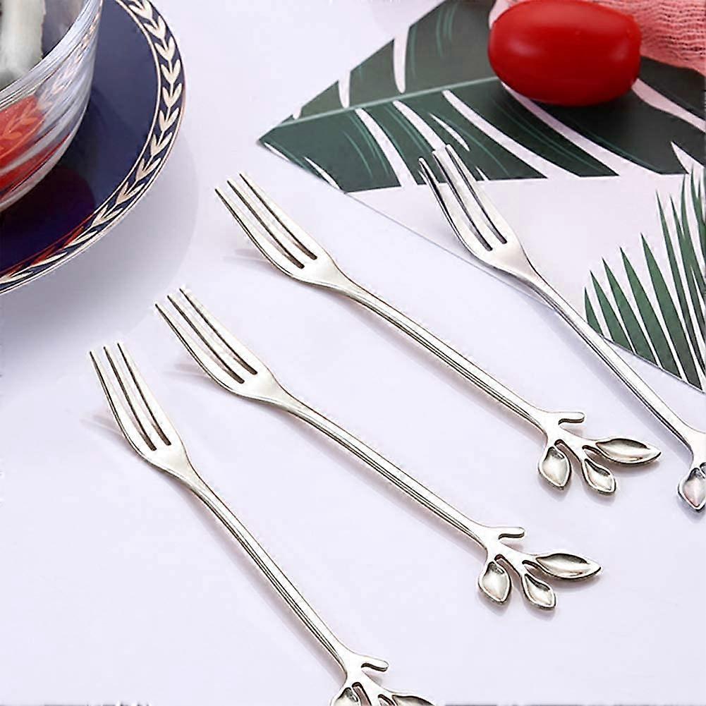 10pcs Appetizer Forks Creative Leaf Dessert Fork Fruits Cake Fork ...
