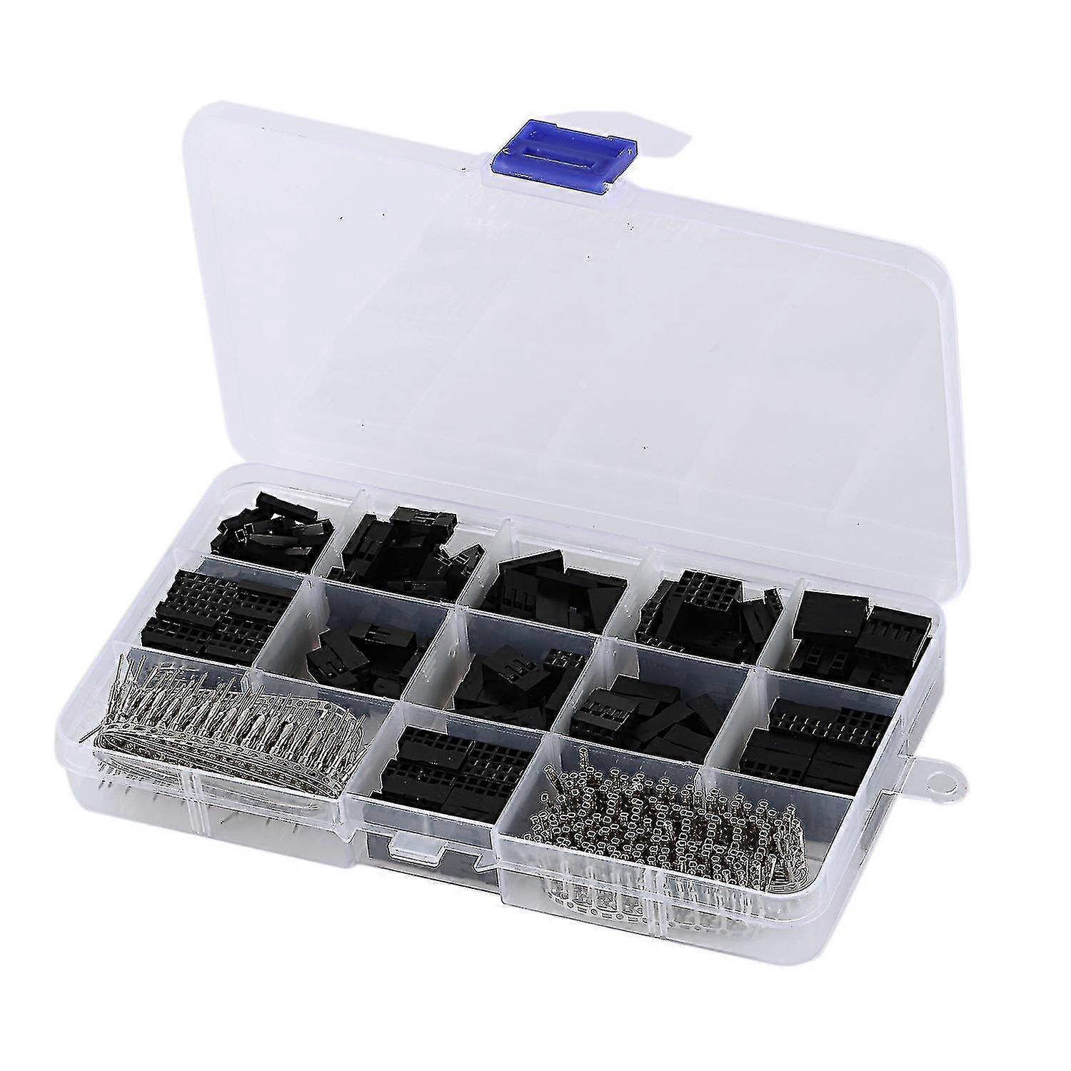 620pcs Connector 2.54mm, Cable Jumper Wire Pin Header Housing Kit, Male Crimp Pins+female Pin ...