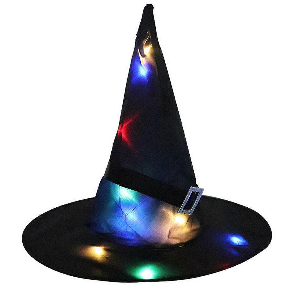 LED Light Up Witch Hat Halloween Fancy Dress Wizard Cap Party Costume ...