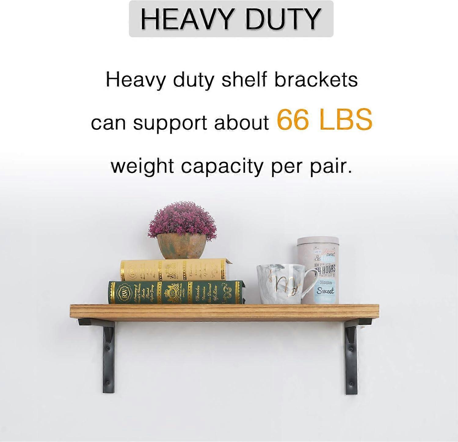 Heavy Duty Brackets Set of Wall Mount Triangle Shelf Brackets Black ...