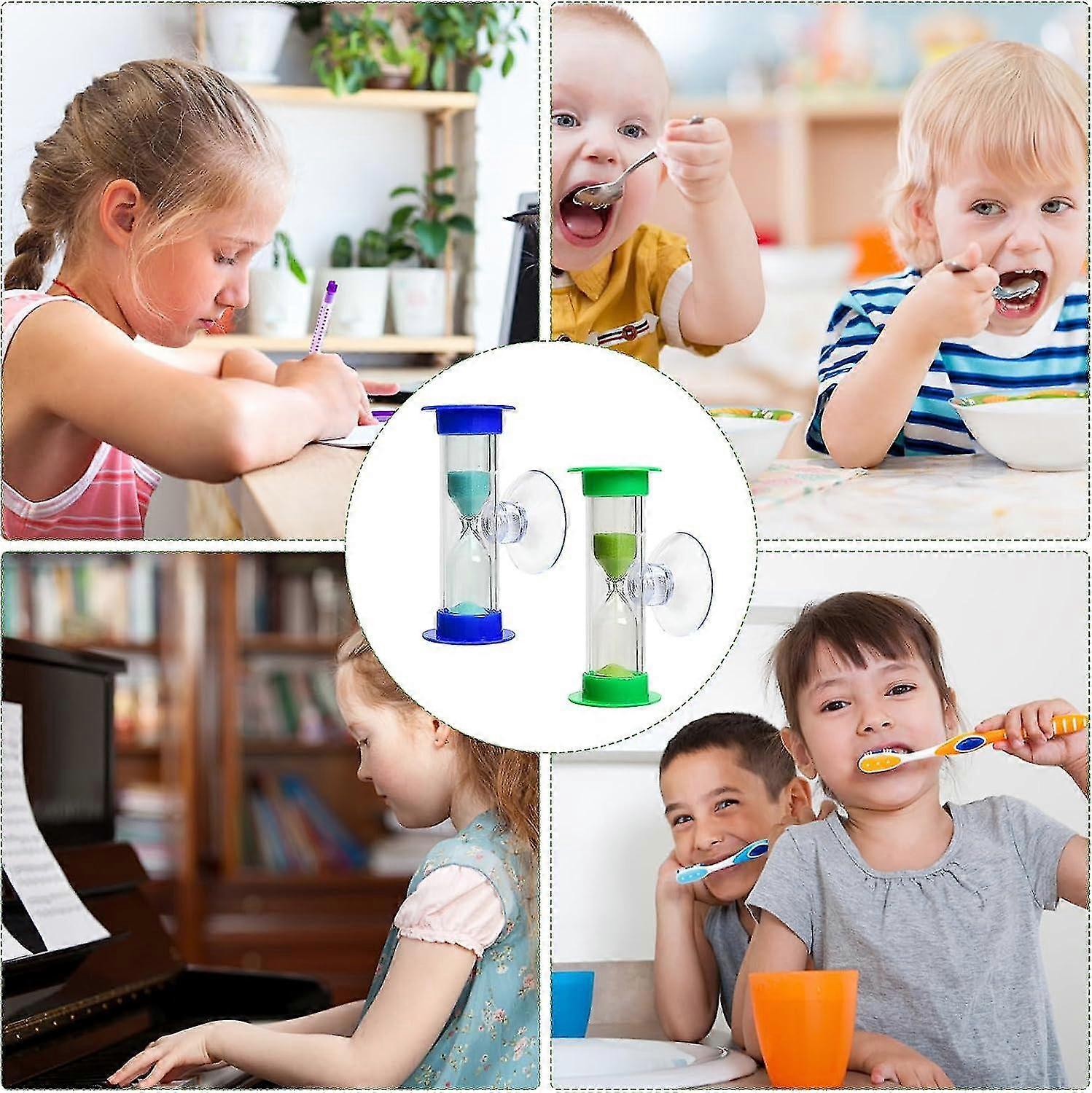 Sand Timer For Kids, 2 Pieces Timers With Suction Cup, 3 Minutes Teeth ...