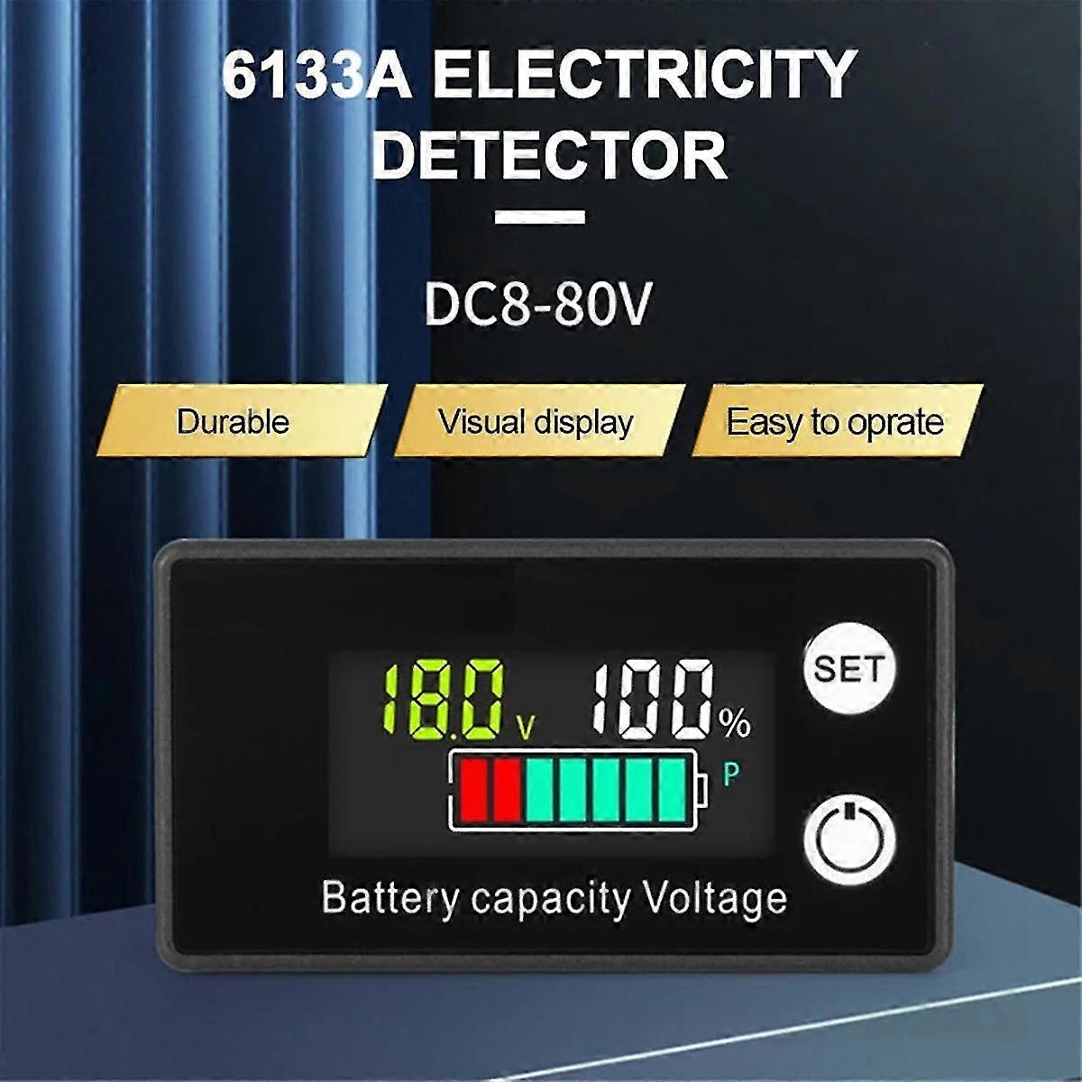 LCD Liquid Crystal 8-100V Voltmeter Battery Car Power Detection Digital ...