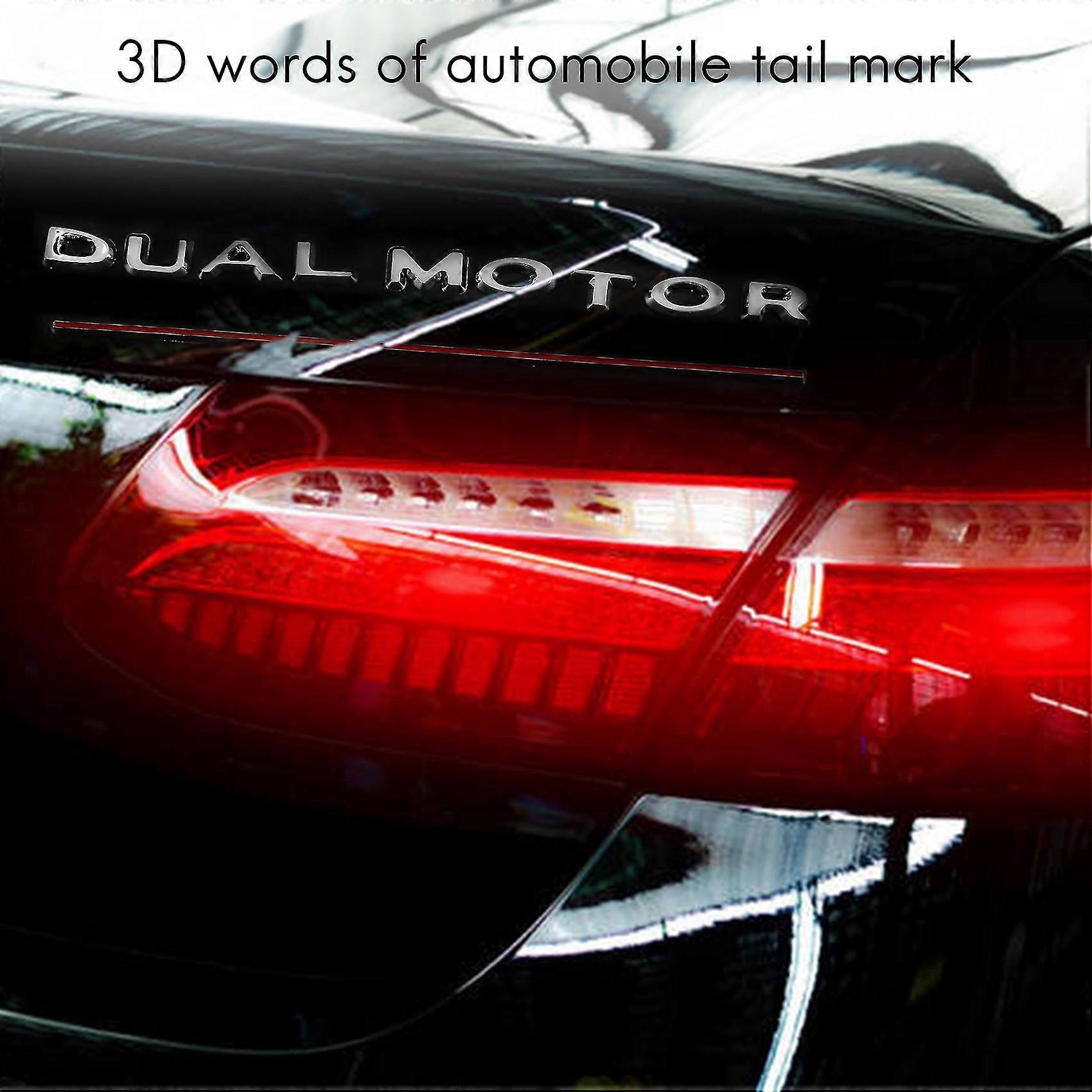 3D Dual Motor Decals Car Rear Trunk Emblem Sticker Badge Decals for ...